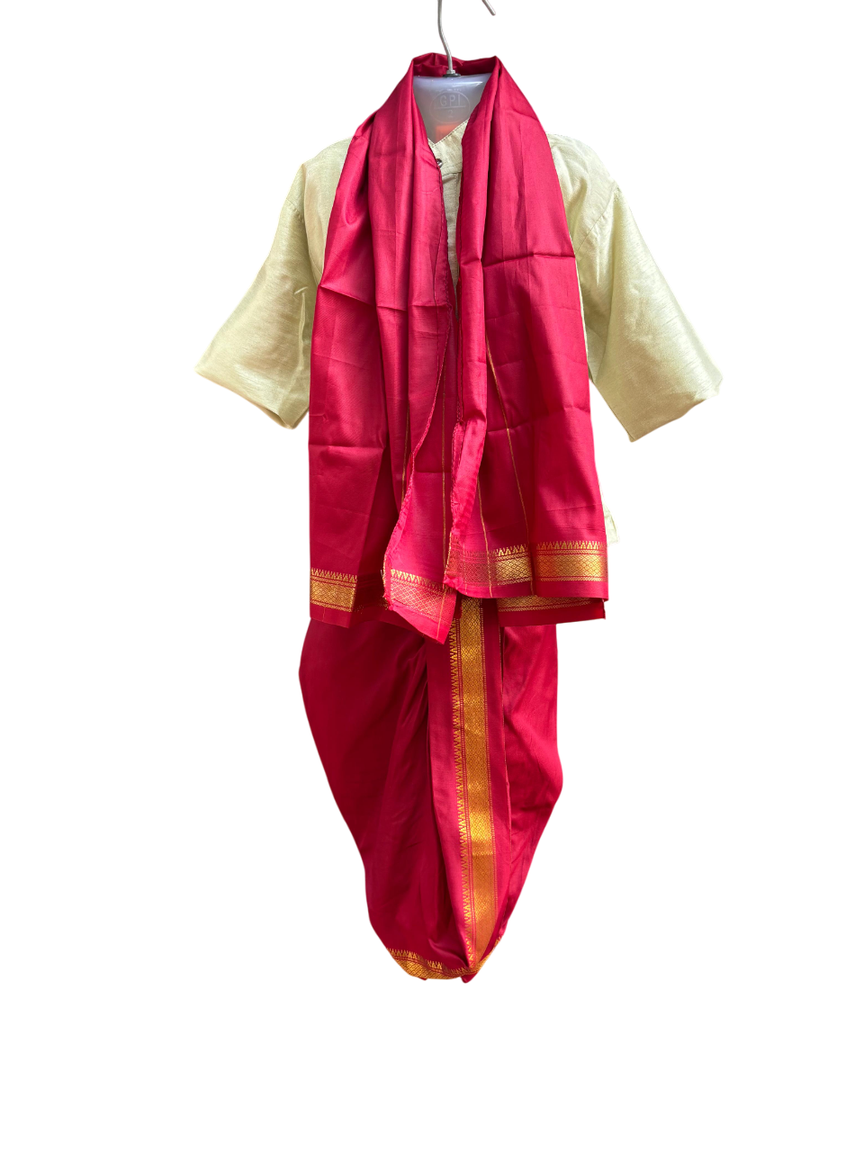 Stitched Pooja Dhoti for boys & men - Peshwai Nauwar